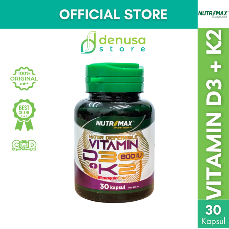 NUTRIMAX Vitamin D3 800 IU + K2 30 Kapsul - Denusa Store